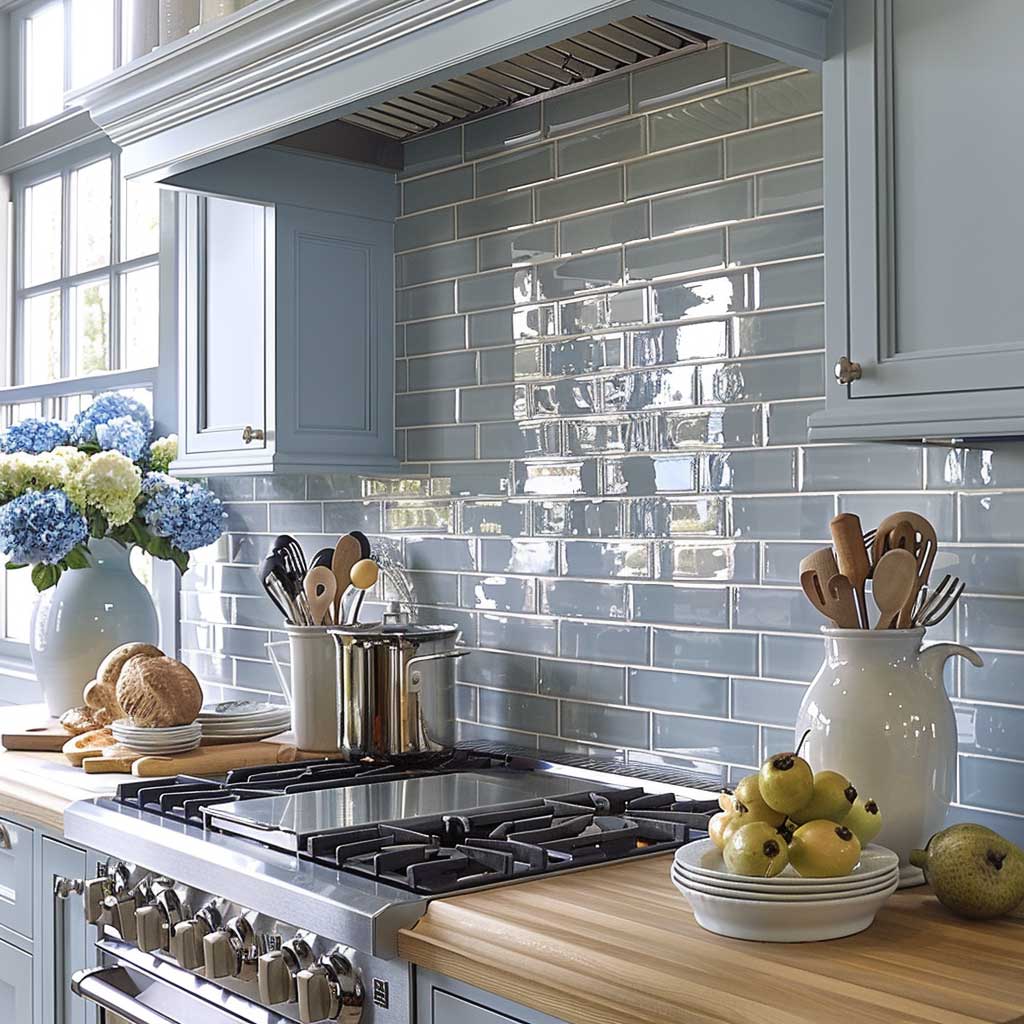 17+ Blue Kitchen Backsplash Designs for a Serene Cooking Space • ArtFasad