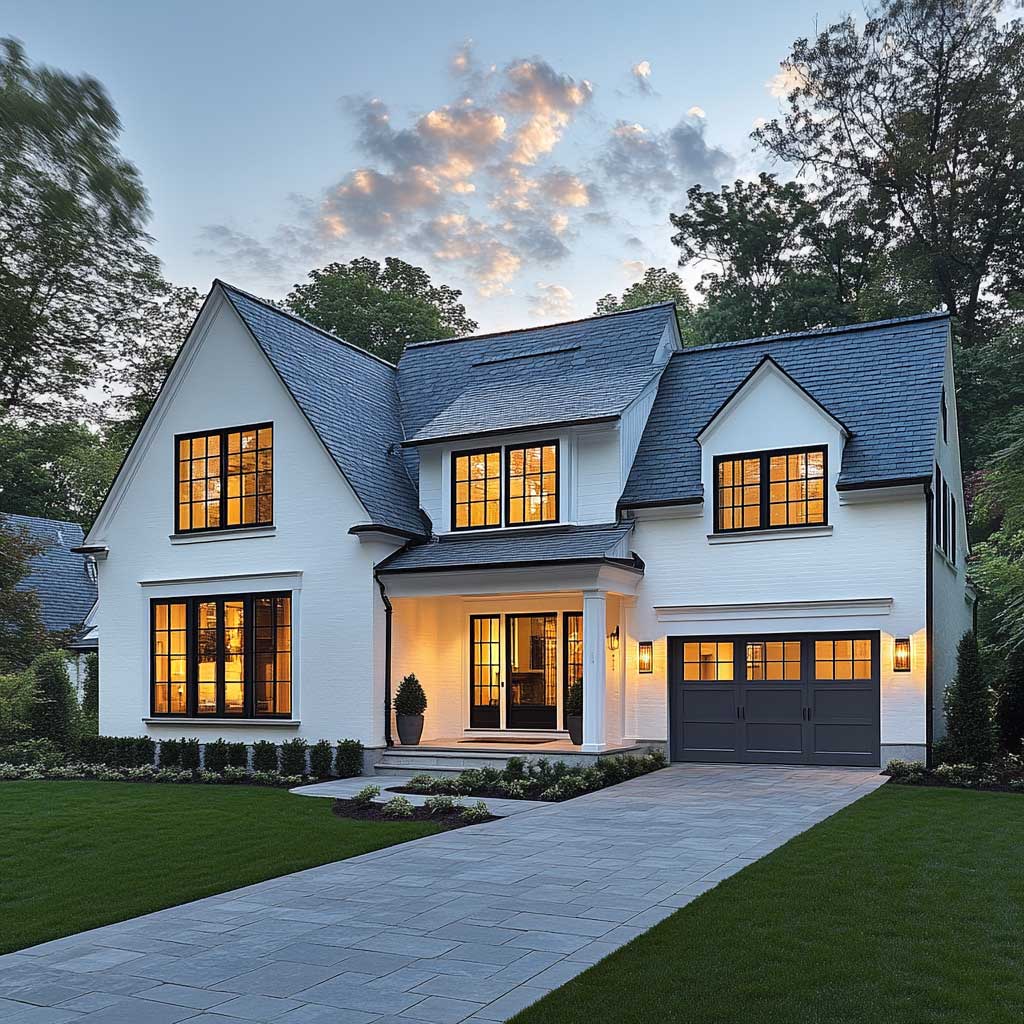 9+ Elegant White House Exteriors with Charcoal Gray Trim • ArtFasad