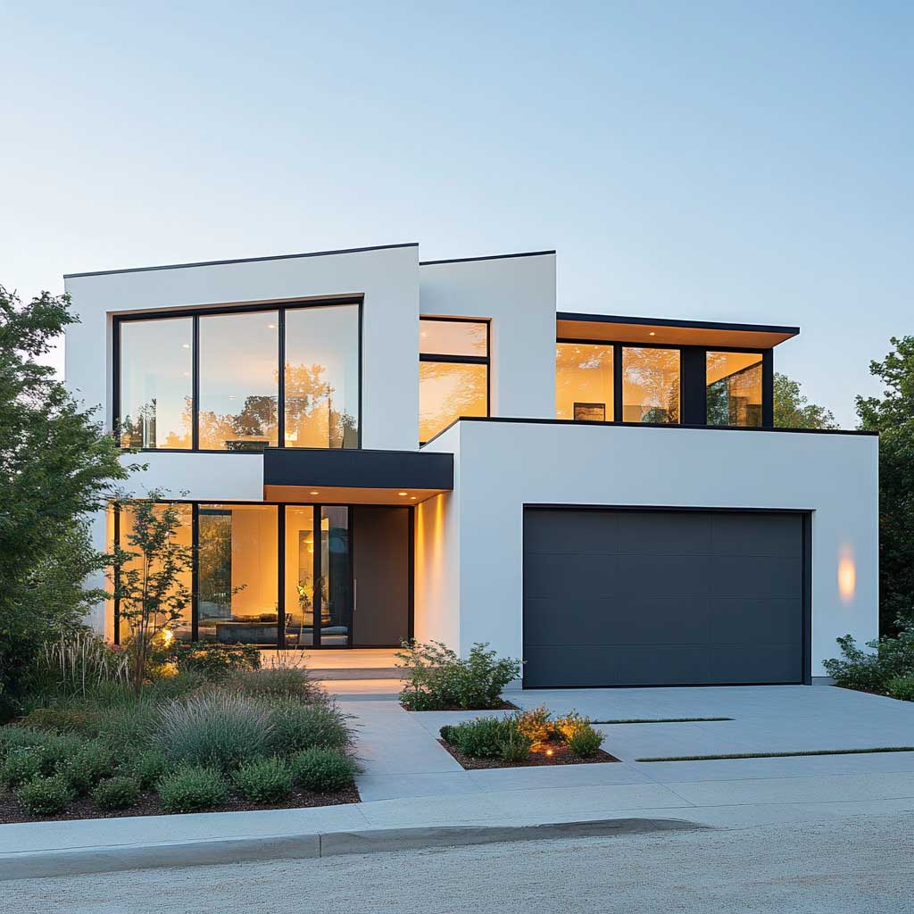 9+ Elegant White House Exteriors with Charcoal Gray Trim • ArtFasad