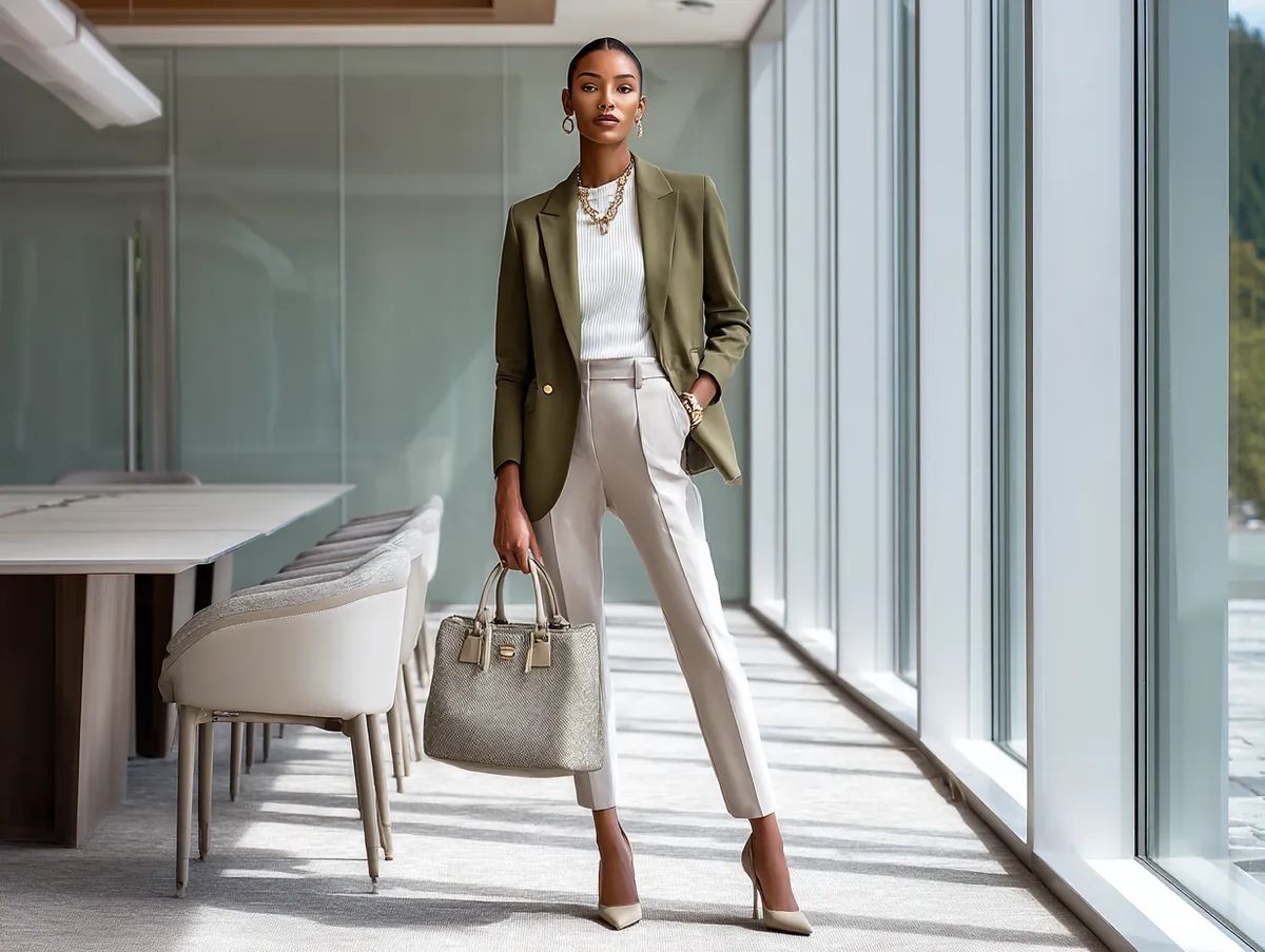 9+ Work Clothes Ideas Using Olive and Blush That Mix Comfort with Style ...