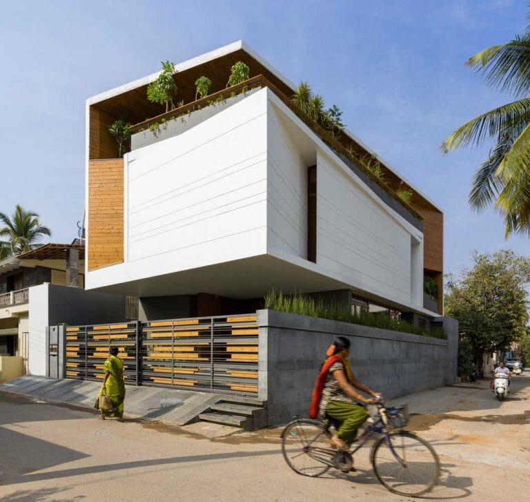 Beautiful House Facade With Unique Exterior Finishes