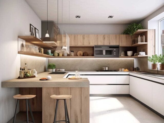 Discover the Beauty of Modern U-Shaped Kitchens with Organic Design