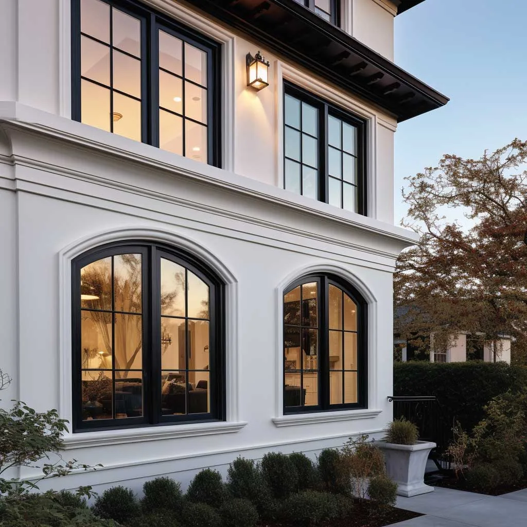 Exterior Showroom Window Model With White Trims And Shabby