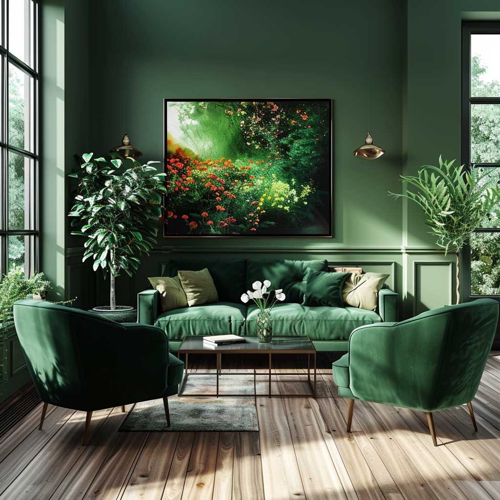 Mastering the Art of Dark Green Interior Design • ArtFasad