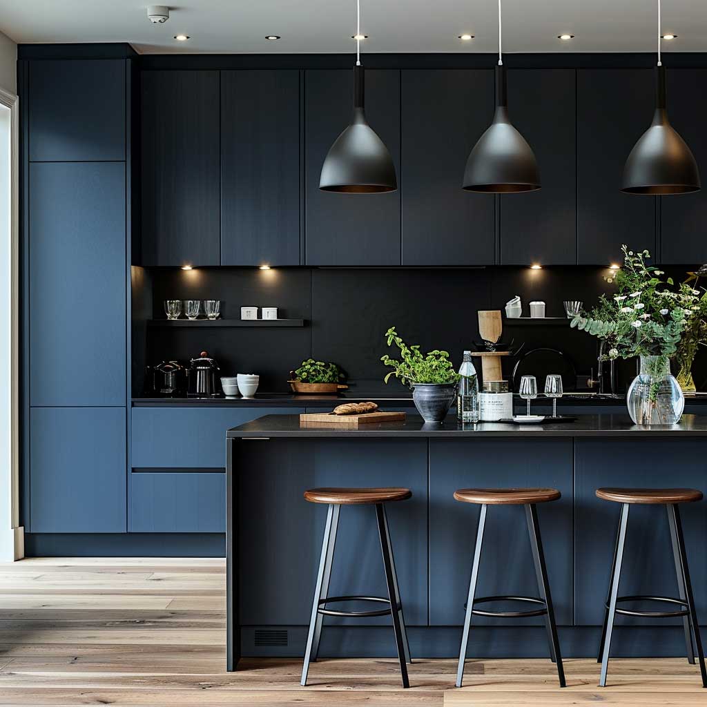 Scandinavian-Inspired Blue Kitchen Cabinets for Minimalist Elegance ...