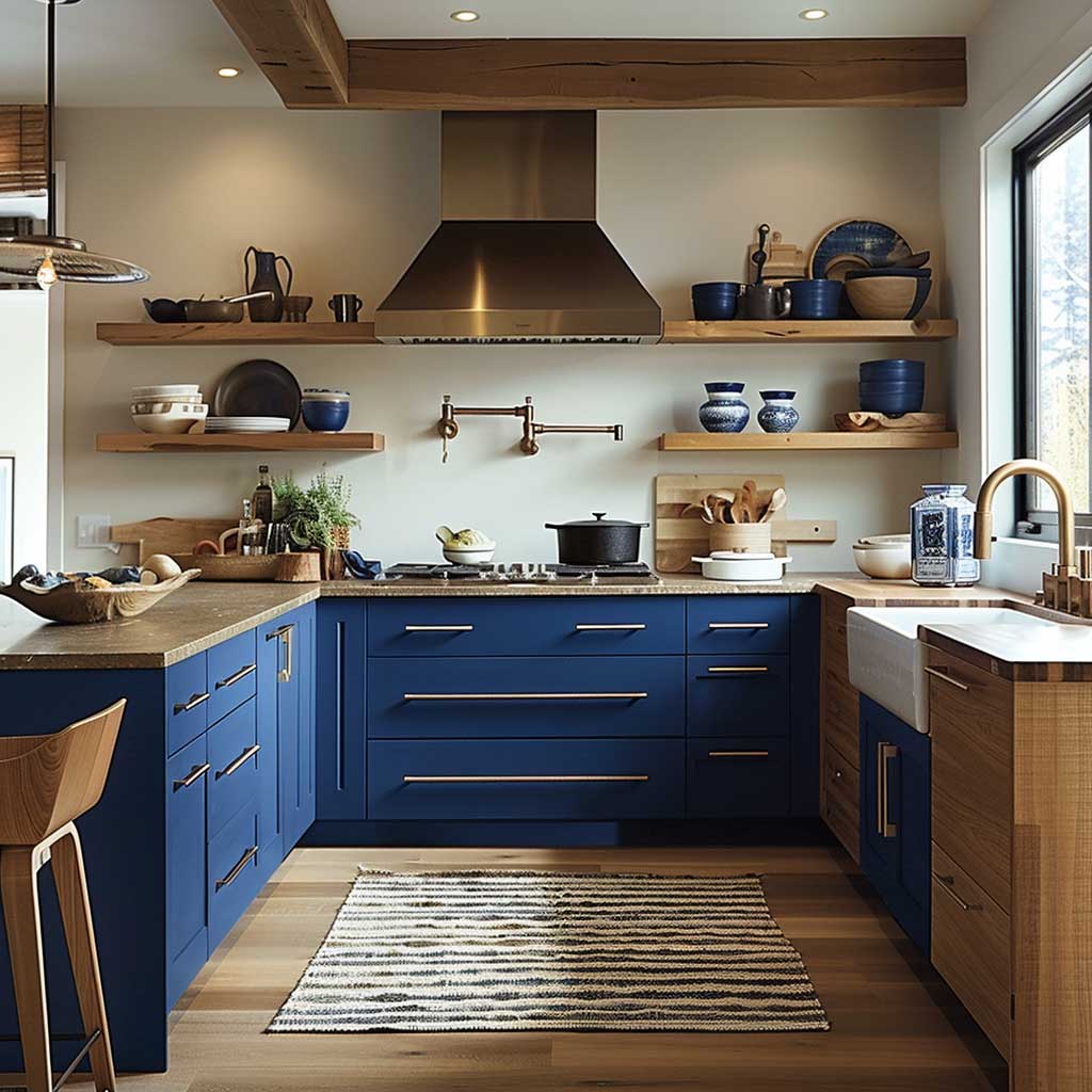 Scandinavian-Inspired Blue Kitchen Cabinets for Minimalist Elegance ...