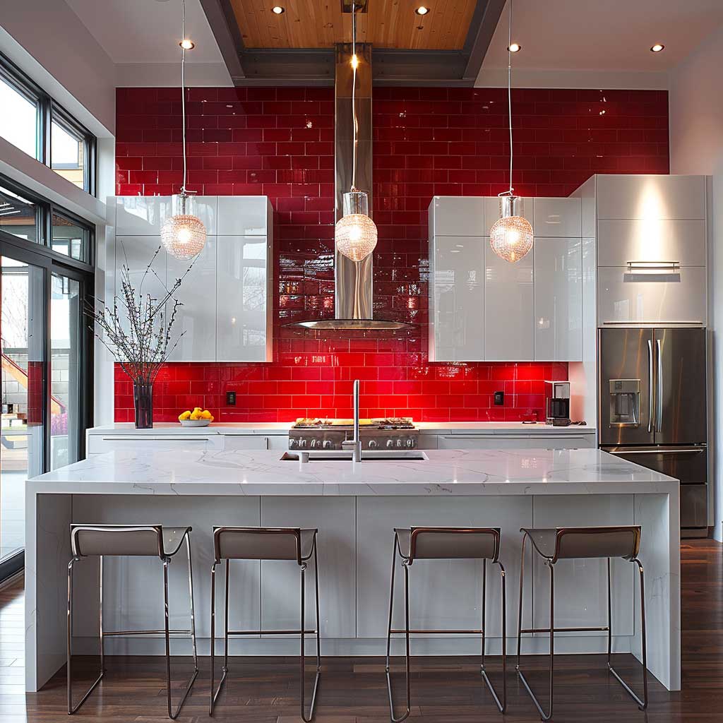 16+ Red Kitchen Backsplash Designs to Ignite Your Culinary Passion ...