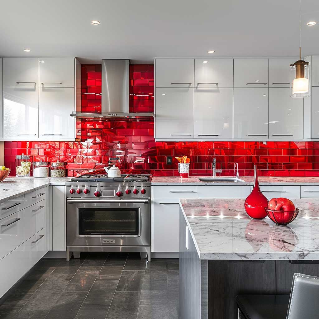 16+ Red Kitchen Backsplash Designs to Ignite Your Culinary Passion ...