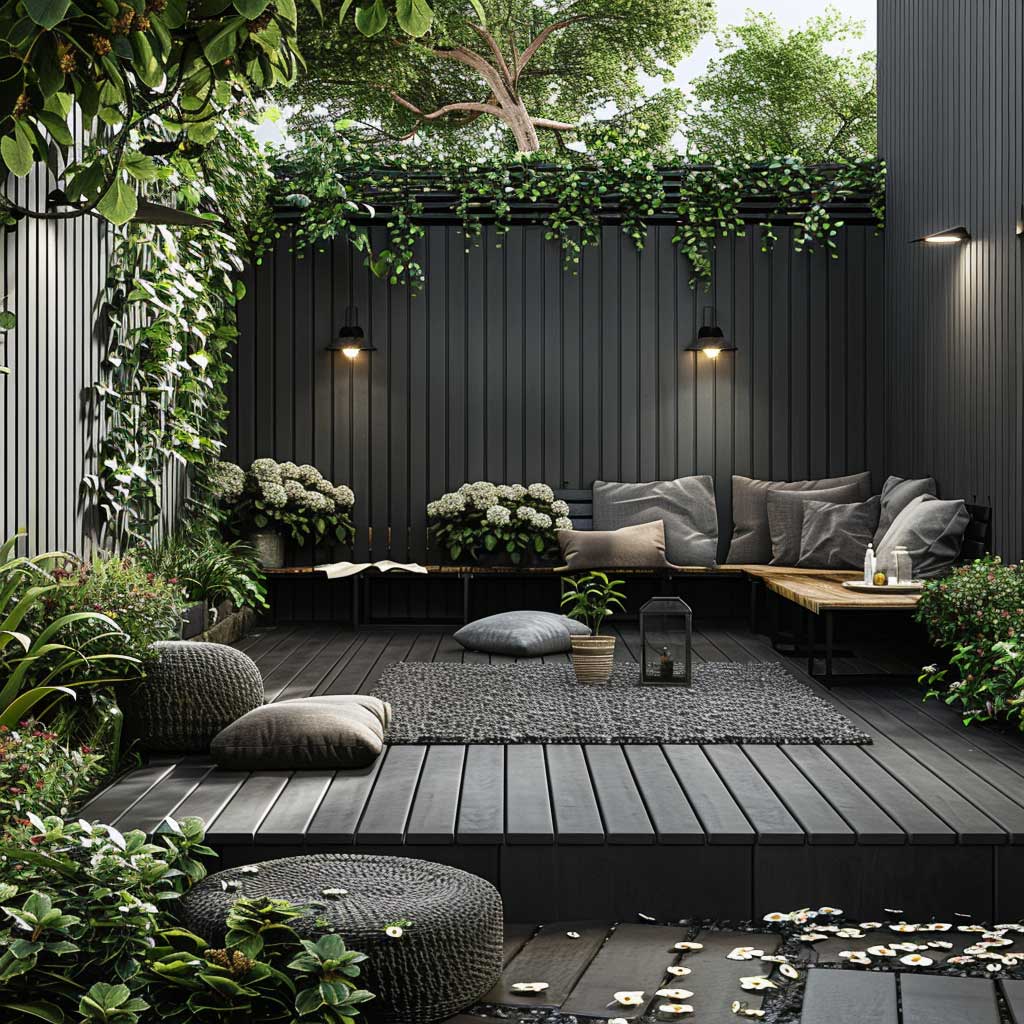 Transform Your Fence with Charcoal Black and Silver Gray Outdoors Paint ...