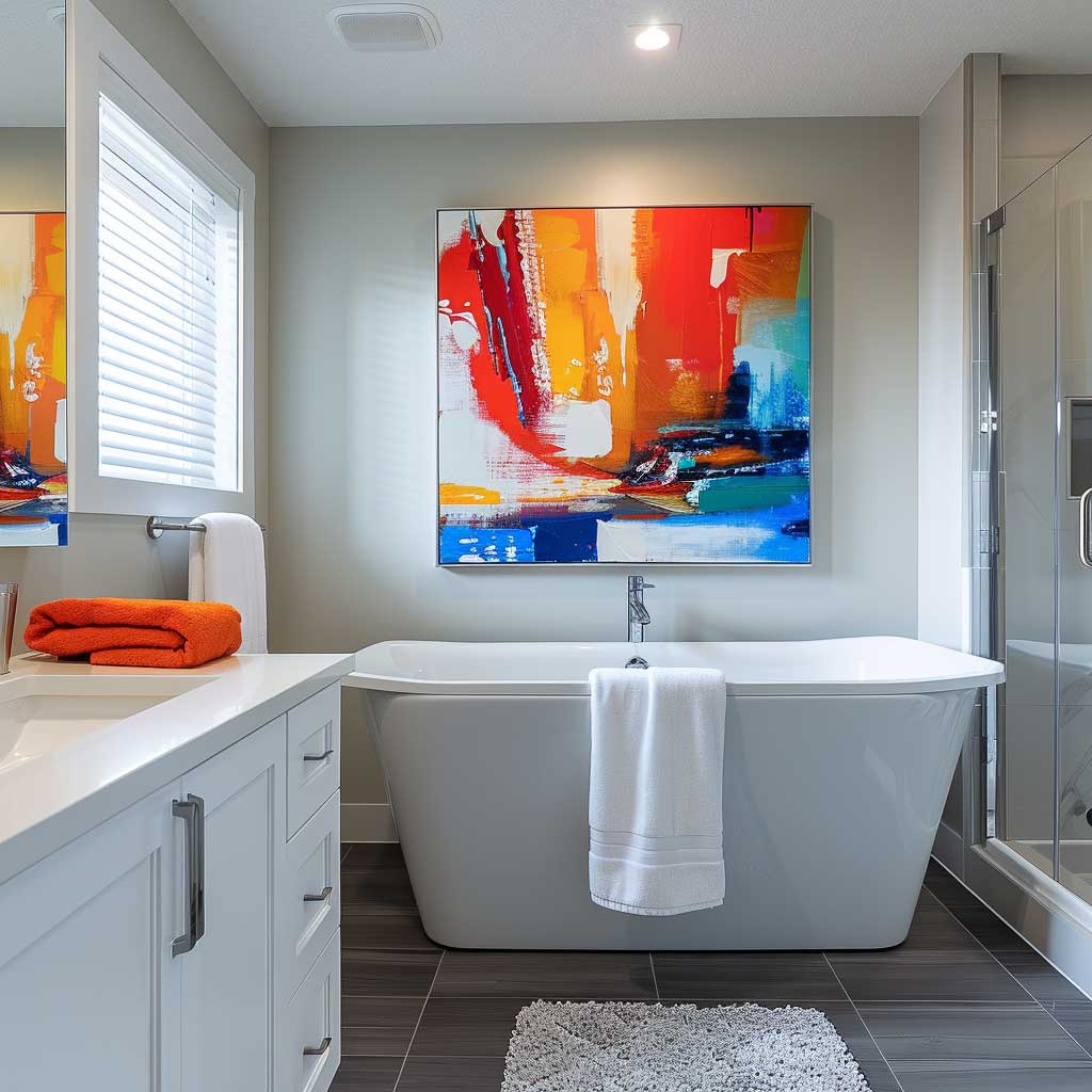 17+ Bathroom Wall Decor Ideas Featuring Modern Abstract Art • 333k ...