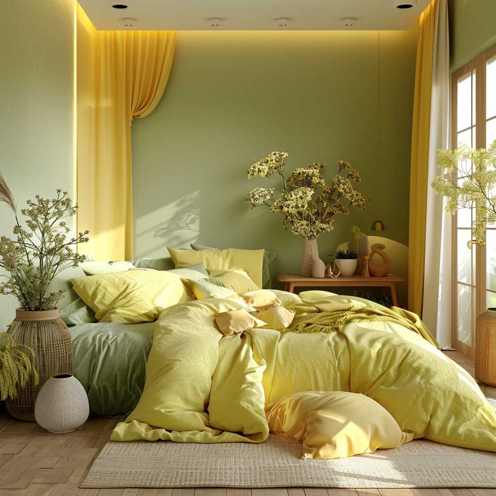 21+ Fresh Room Ideas with Green and Yellow Color Schemes • ArtFasad
