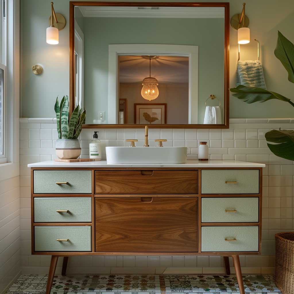8+ Mid-Century Modern Bathroom Furniture Ideas for Retro Appeal • 333k ...