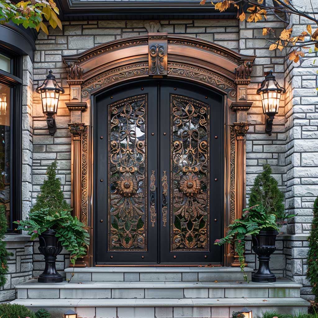 7+ Unique Copper Front Double Door Design Inspirations for a Warm ...