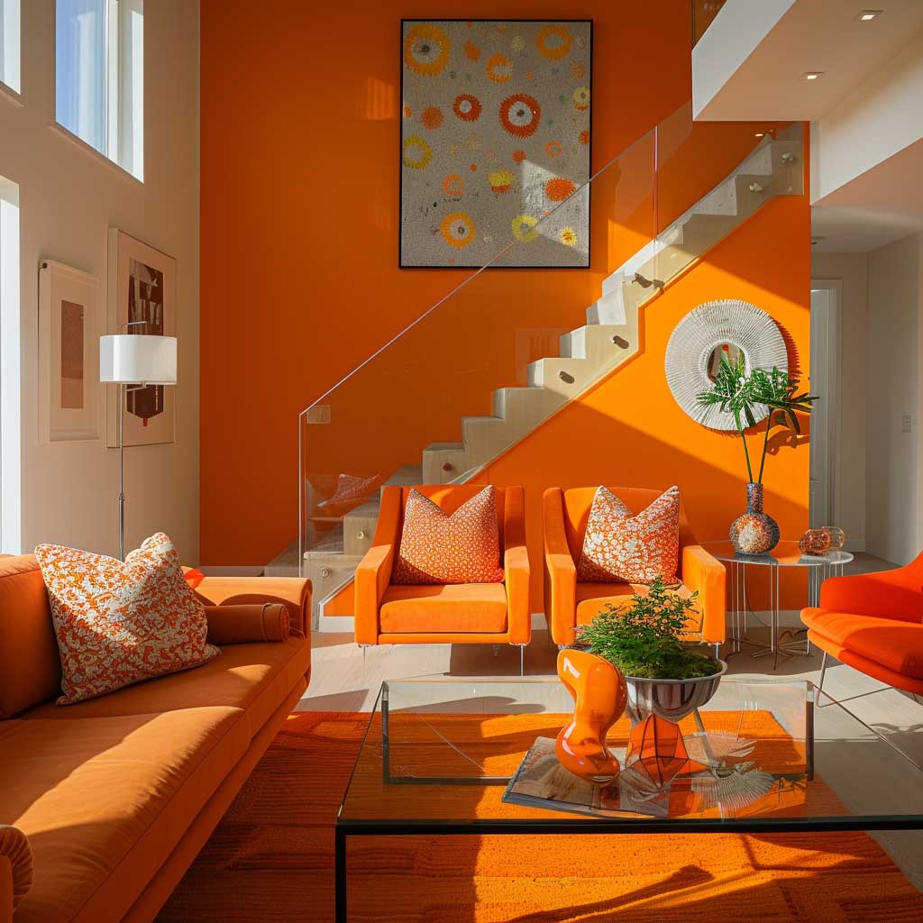 Playful Orange Interior Design Color Palette For Energetic Rooms