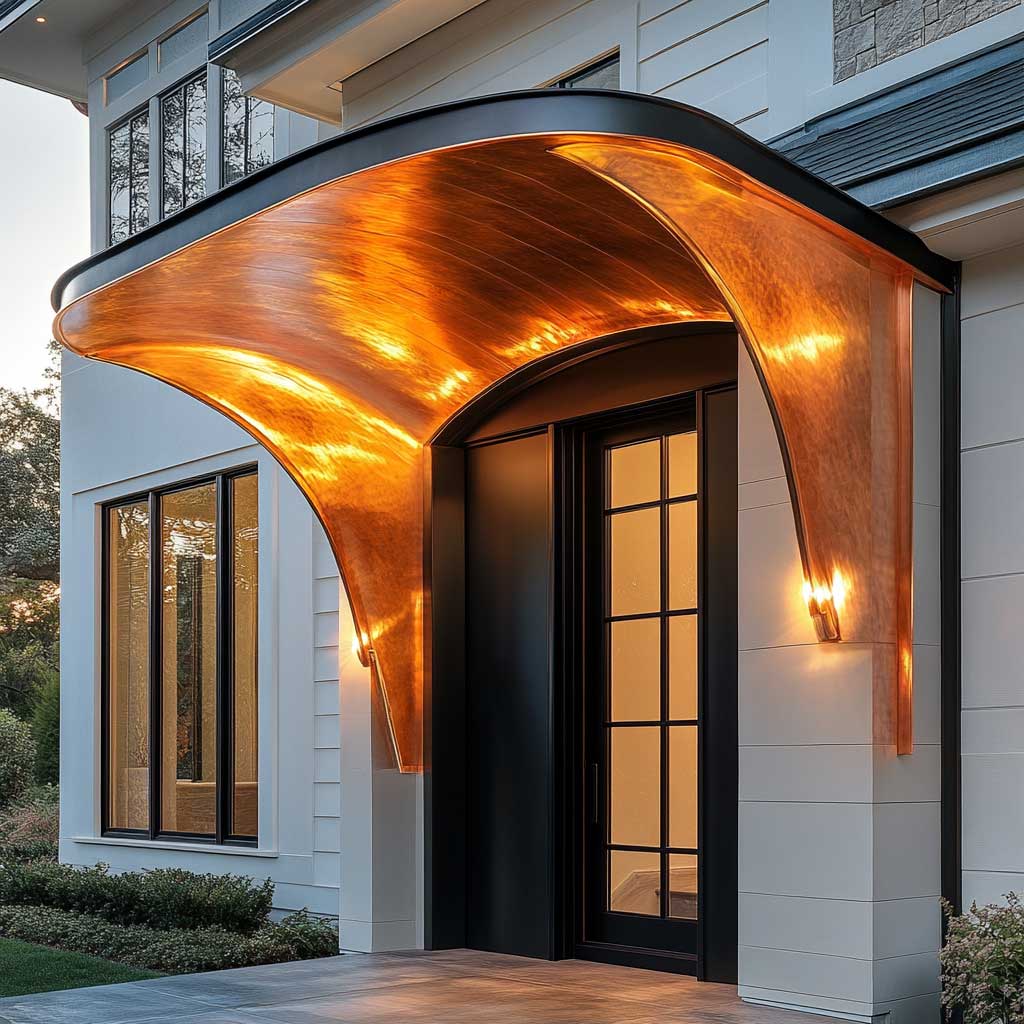 7+ Stylish Metal Modern Front Door Canopy Designs • ArtFasad