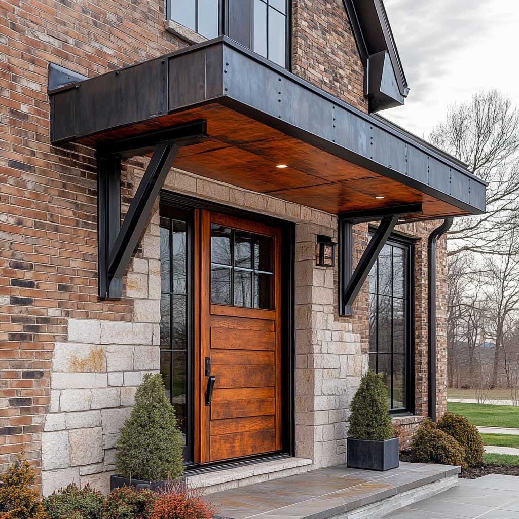 7+ Stylish Metal Modern Front Door Canopy Designs • ArtFasad