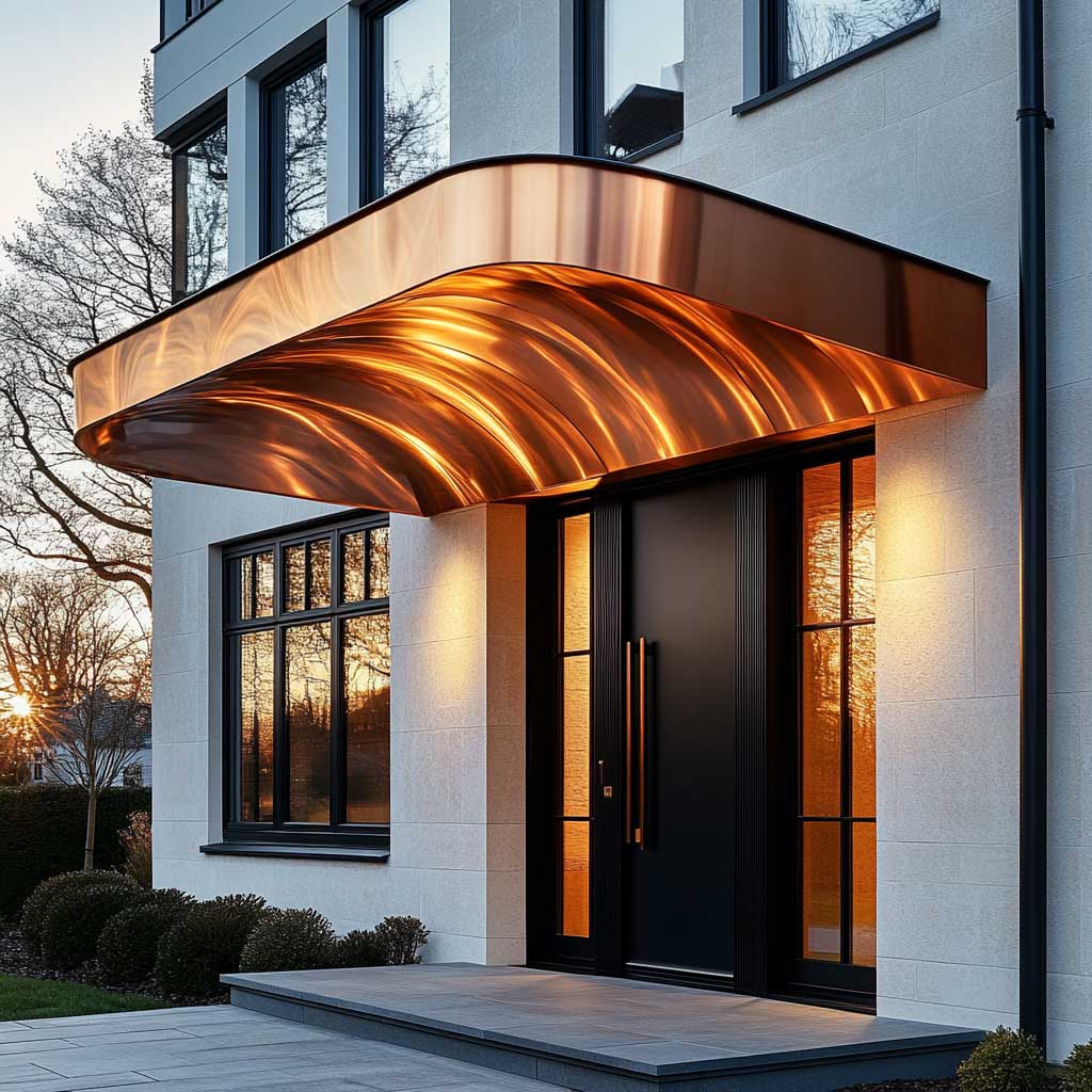 7+ Stylish Metal Modern Front Door Canopy Designs • ArtFasad