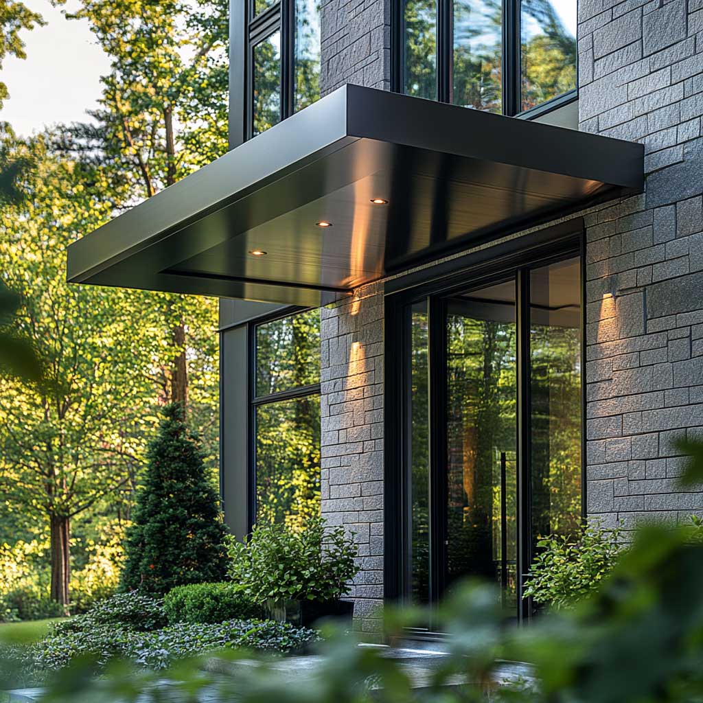7+ Stylish Metal Modern Front Door Canopy Designs • ArtFasad