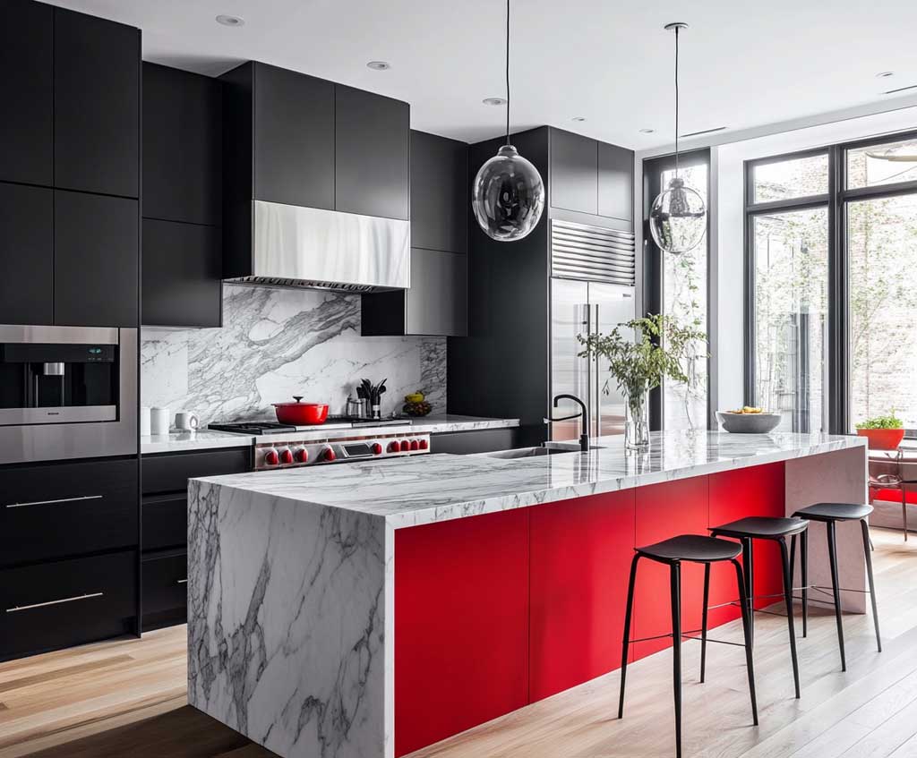 10+ Bold Small Kitchen Island Ideas in Red for a Striking Statement ...